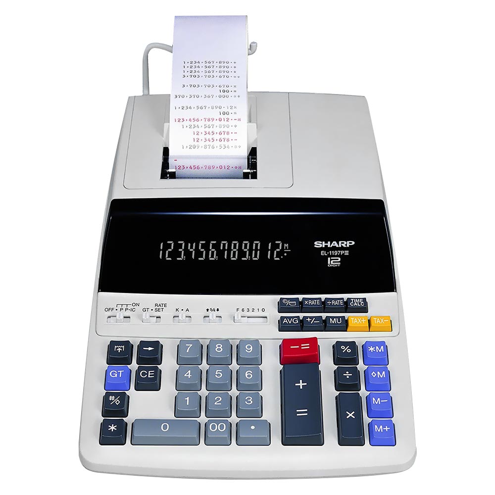 Calculadora Sharp EL-1197P III Bobina 12 Digitos / 110V - Branco ...