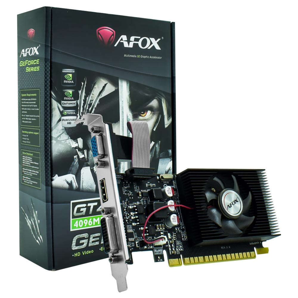 Placa de Vídeo AFOX 4GB GeForce GT420 DDR3 - AF420-4096D3L2 | AFOX ...